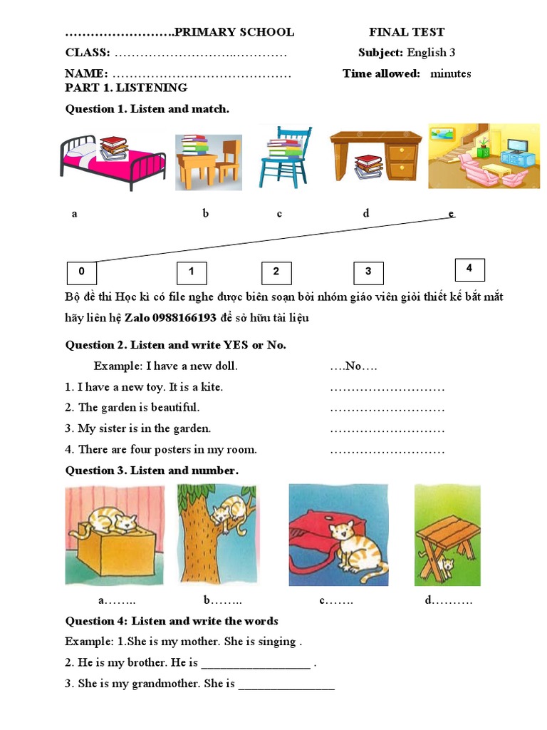 English 3 Final Test with Listening | PDF