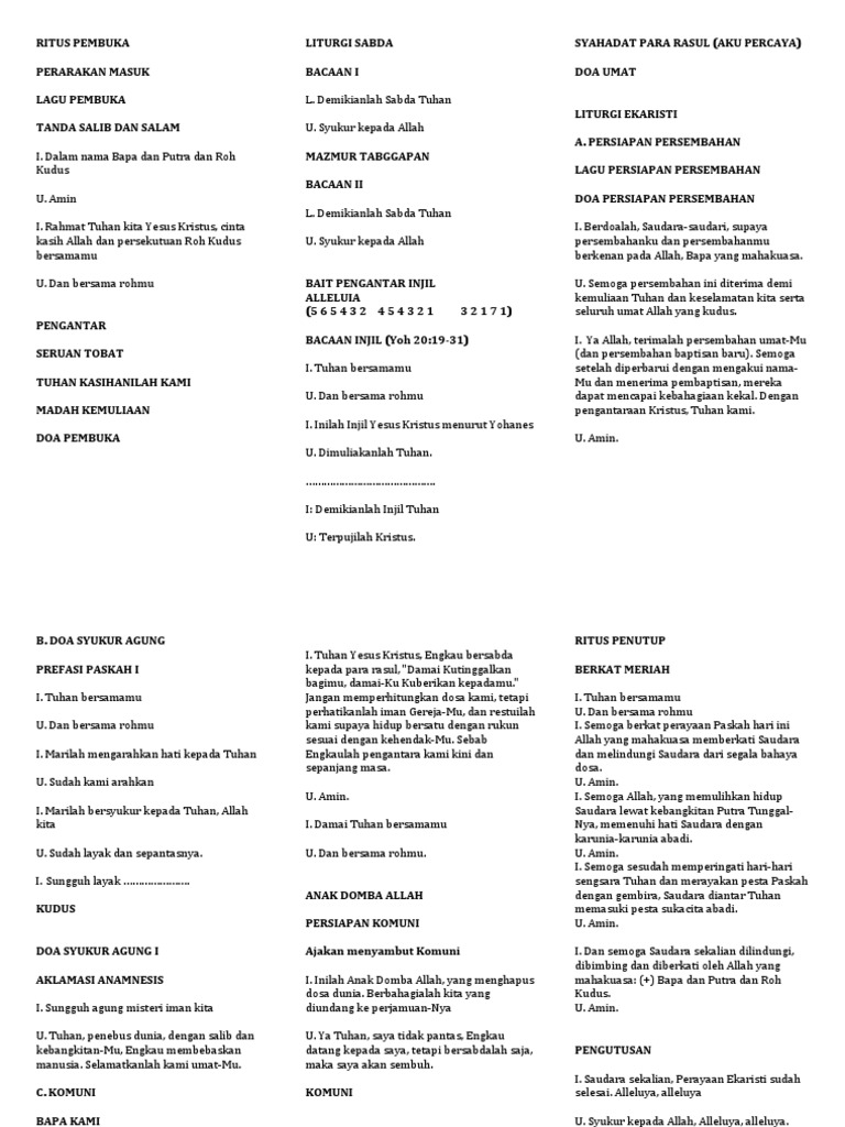 Teks Panduan Misa | PDF