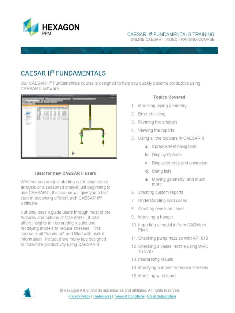 Hexagon PPM Caesar II Fundamentals Info Sheet 1 | PDF | Software ...