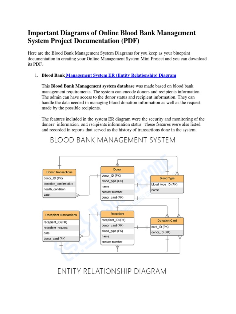 Blood Bank Management System Project Documentation | PDF | Information ...