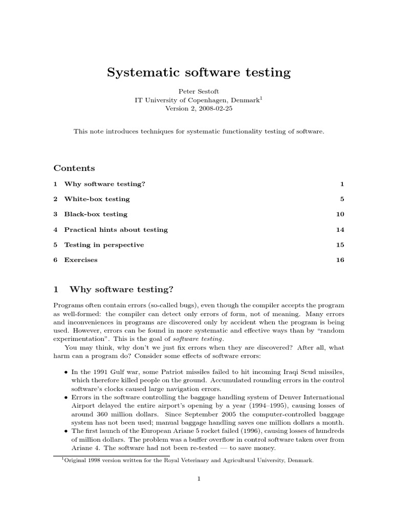 Systematic Software Testing | PDF | Method (Computer Programming ...