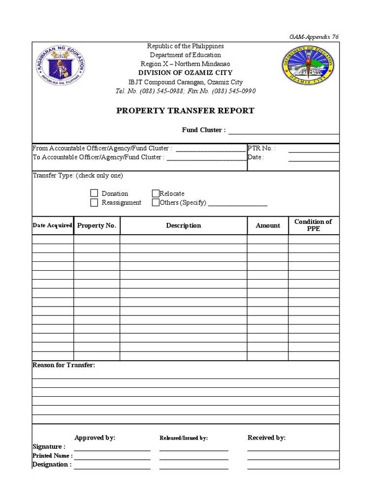 Property Transfer Report | PDF