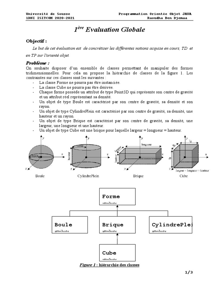TP 1 | PDF | Classe (informatique) | Java (Langage de programmation)