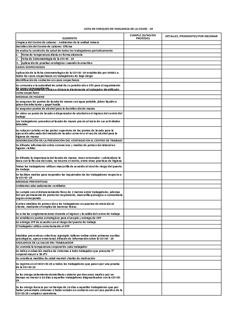 Lista de Chequeo | PDF | Lavado de manos | Salud pública