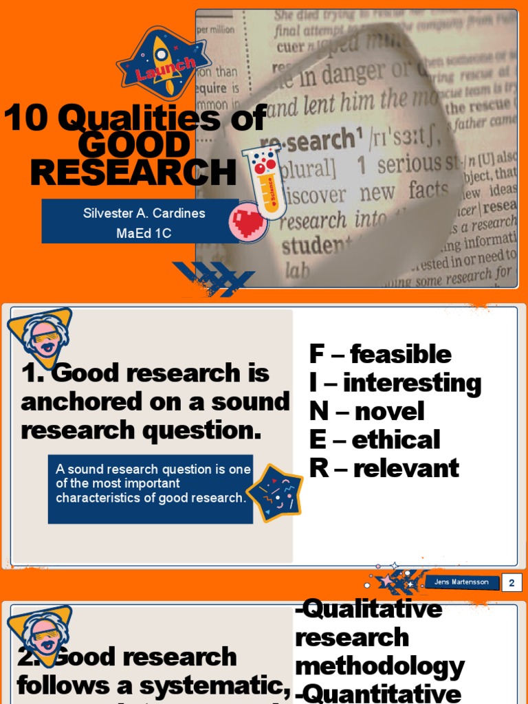 10 Qualities of GOOD RESEARCH | PDF | Scientific Method | Inquiry