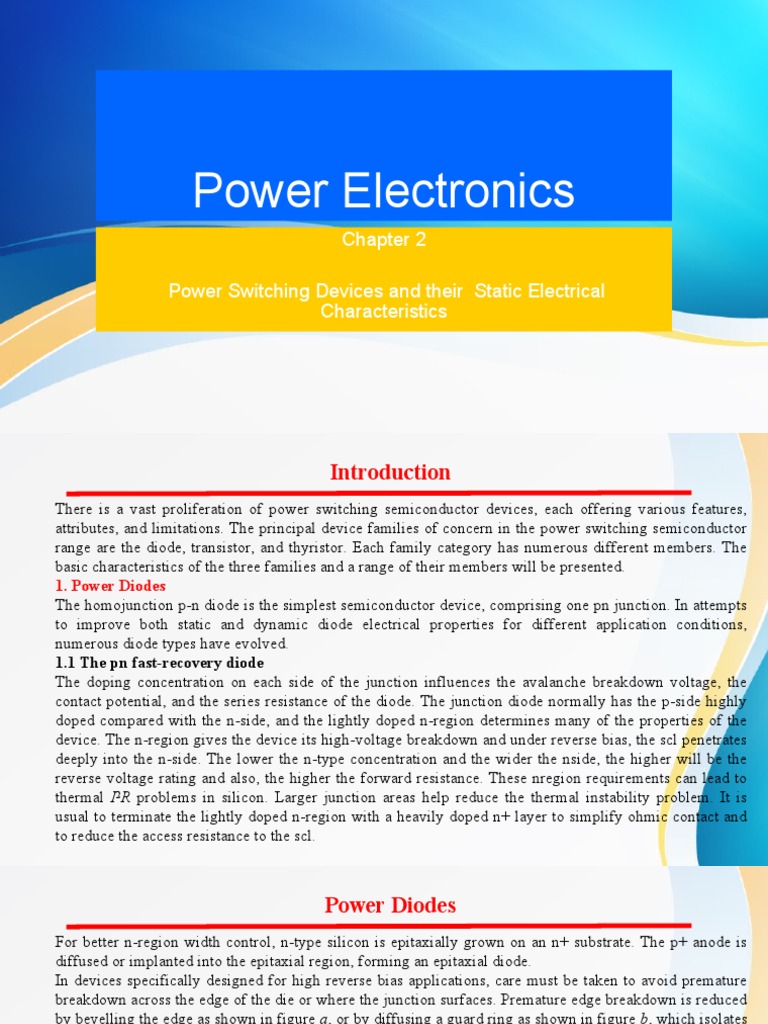 Power Electronics - Chapter 2 - Power Switching Devices | PDF | Bipolar Junction Transistor ...