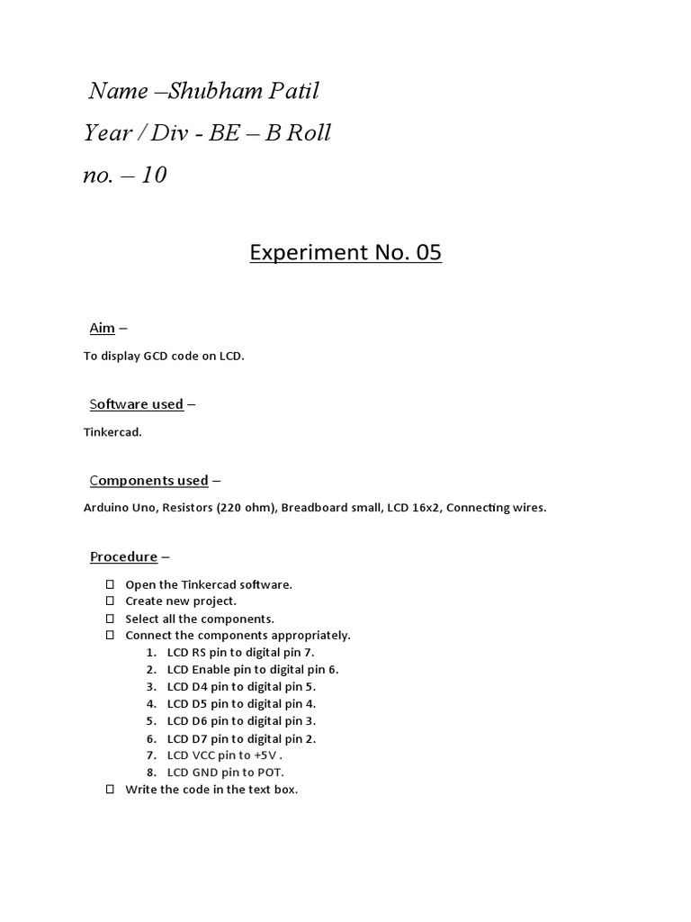 GCD Calculation Display on LCD | PDF | Subroutine | Division (Mathematics)
