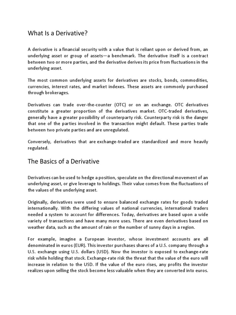 Financial Derivatives | PDF | Derivative (Finance) | Swap (Finance)