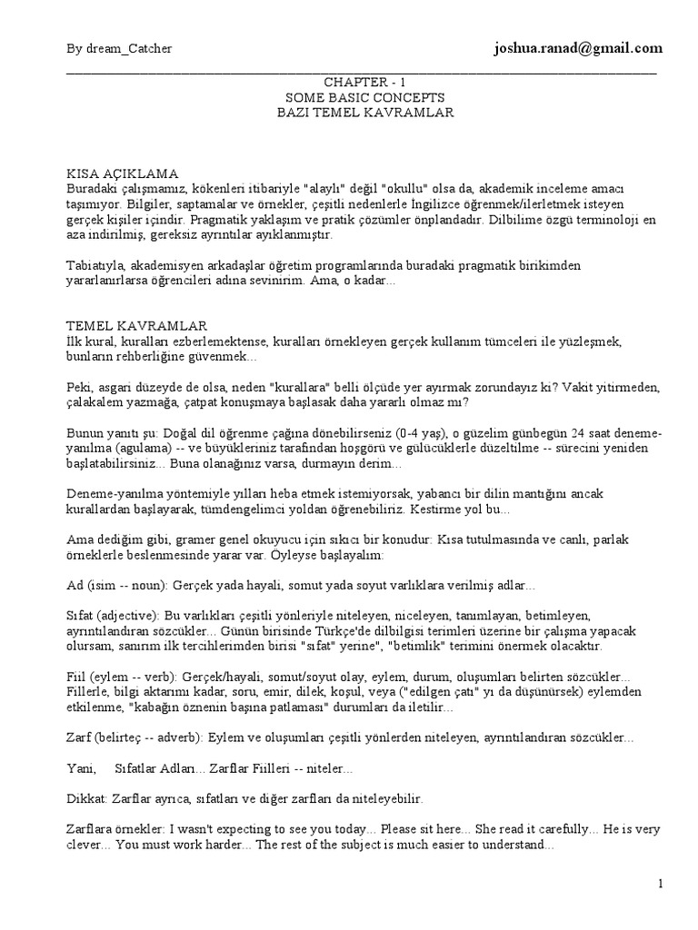 Gramer Turkce Aciklamali | PDF