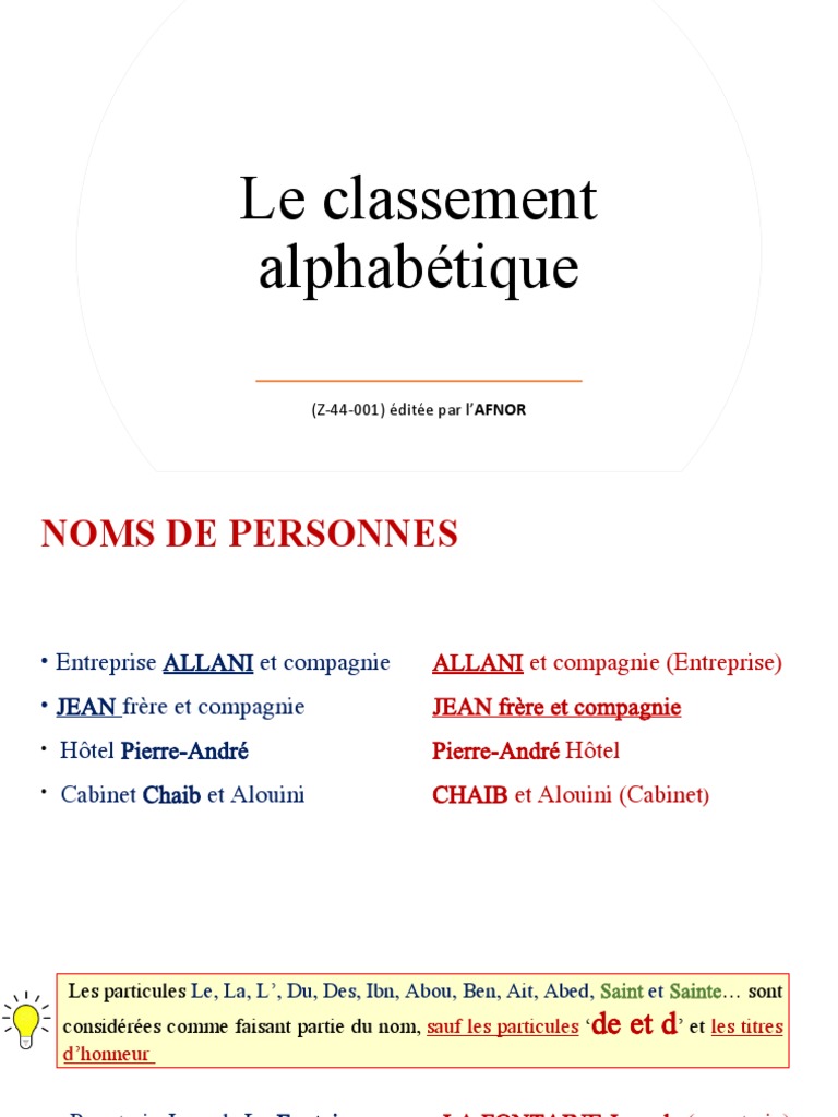 Le classement alphabétique 1 | PDF