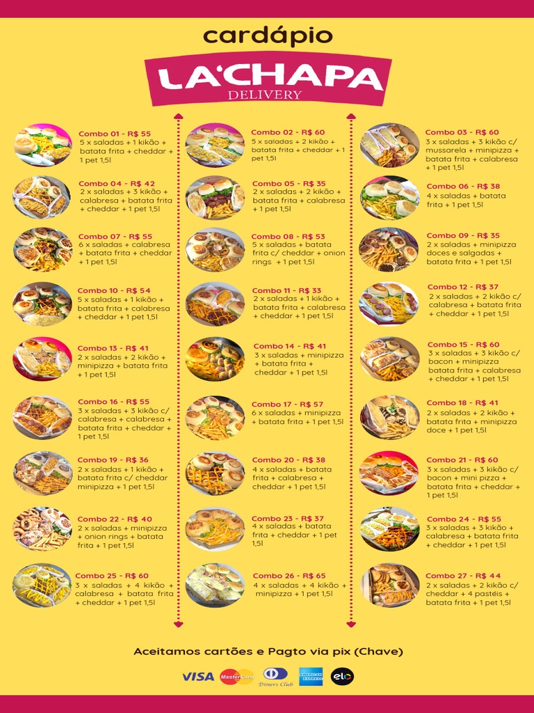 Cardápio: Aceitamos Cartões e Pagto Via Pix (Chave) | PDF | Cooking ...