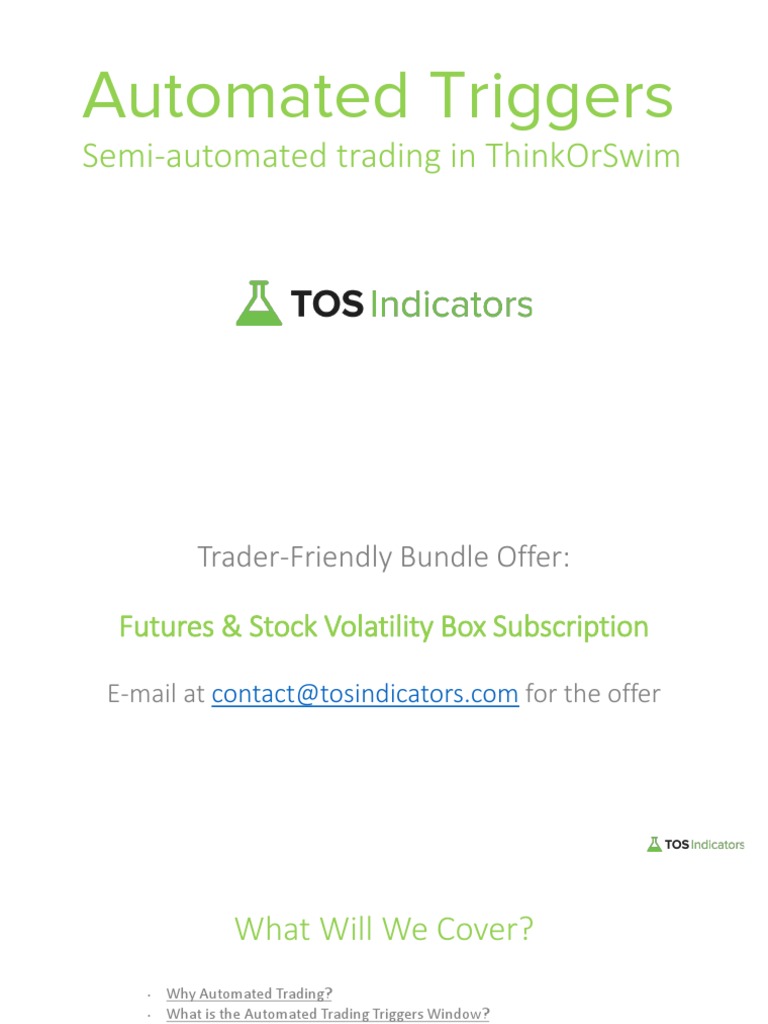 Automated Trading Triggers in TOS | PDF | Market (Economics ...
