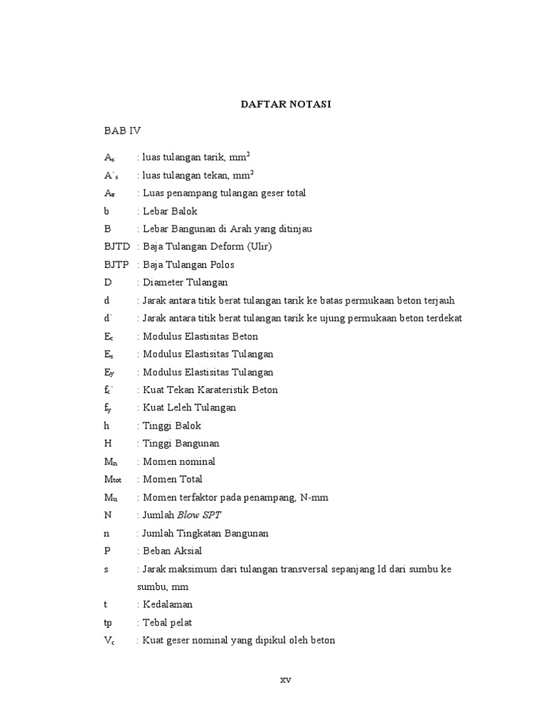 Daftar Notasi Dan Singkatan | PDF