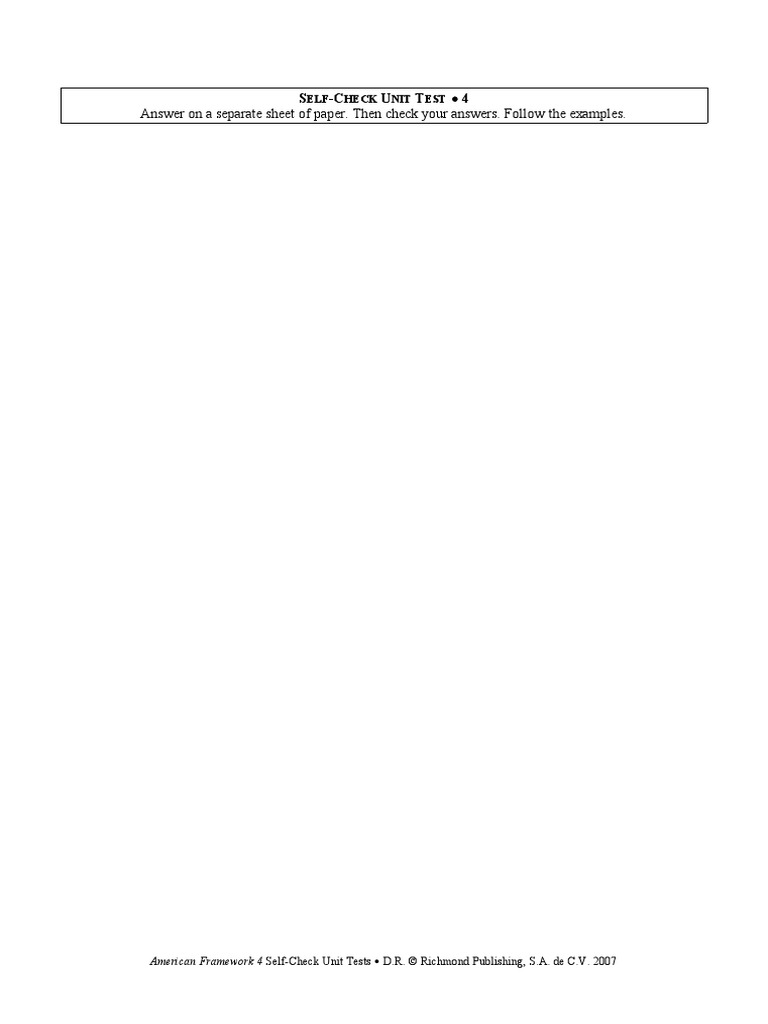 4 Answer On A Separate Sheet of Paper. Then Check Your Answers. Follow ...