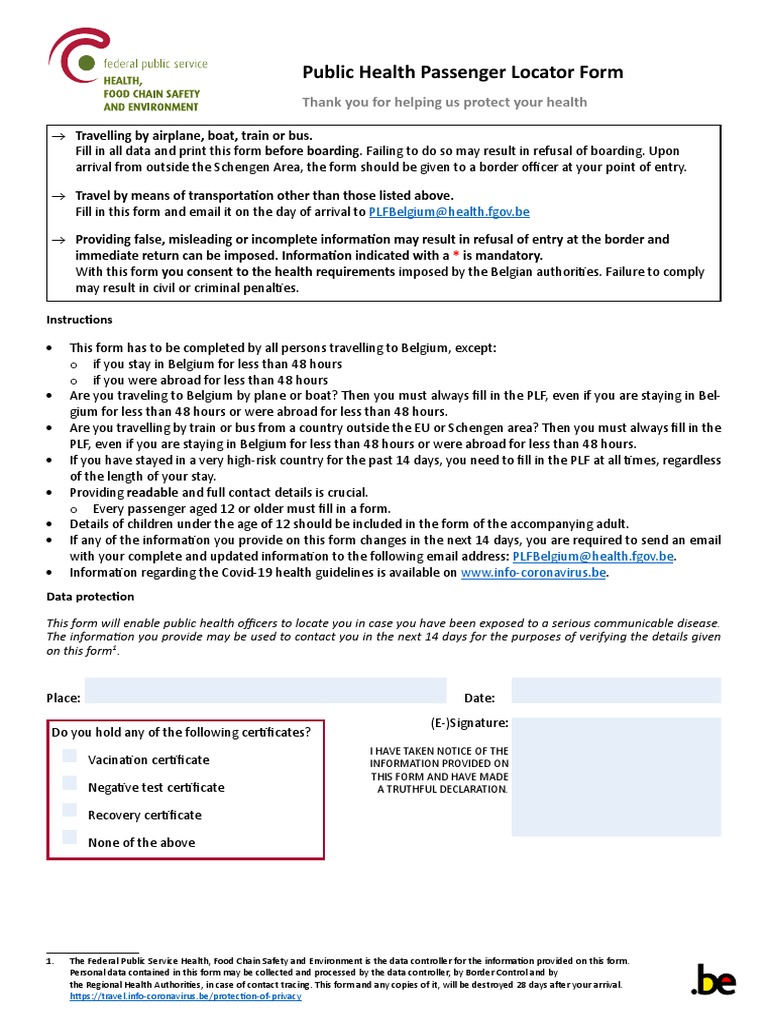 Public Health Passenger Locator Form: Thank You For Helping Us Protect ...