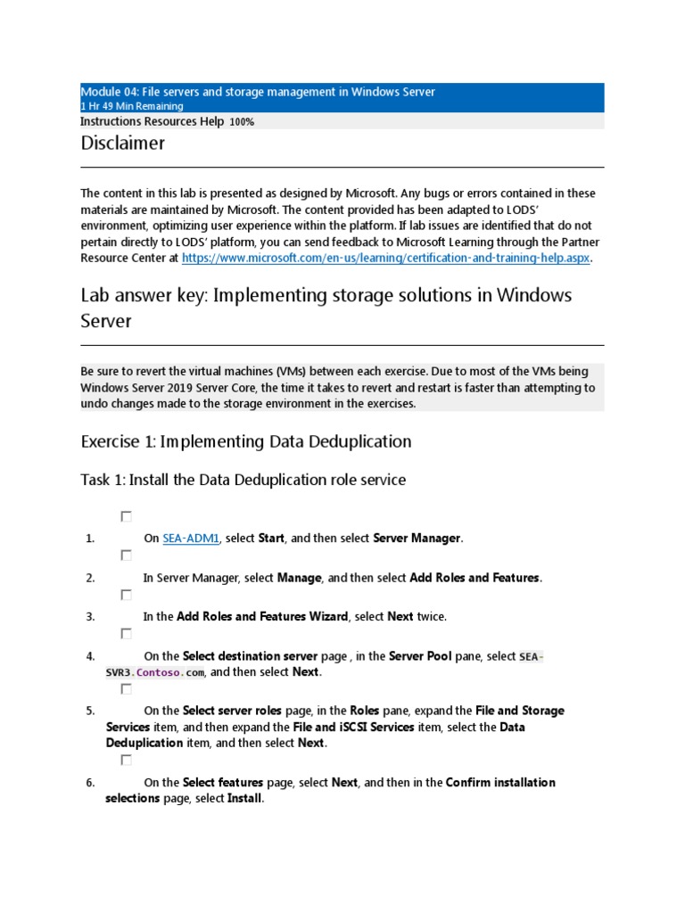 Lab 4 File Server and Storage | PDF | Online And Offline | Software ...
