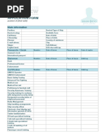 CV Form For Seaman | PDF | Ships | Sailor