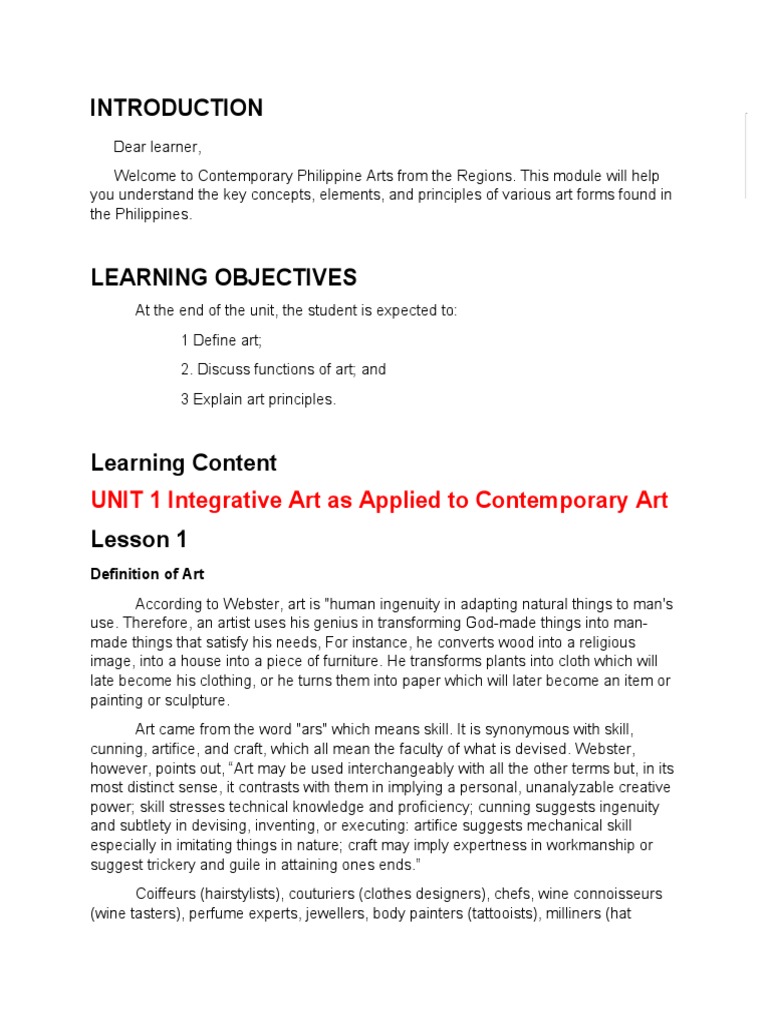 UNIT 1 Integrative Art As Applied To Contemporary Art | PDF | Symmetry ...