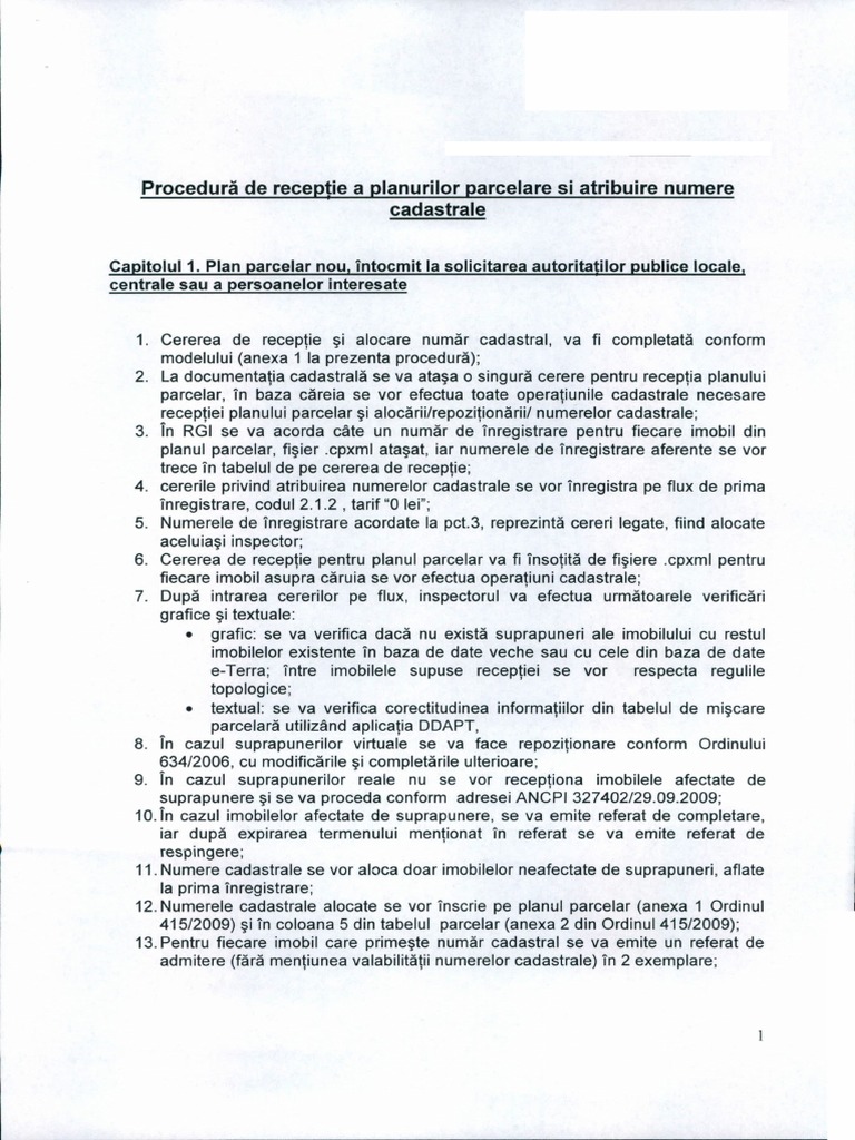 Procedura Realizare Planuri Parcelare Anexe | PDF
