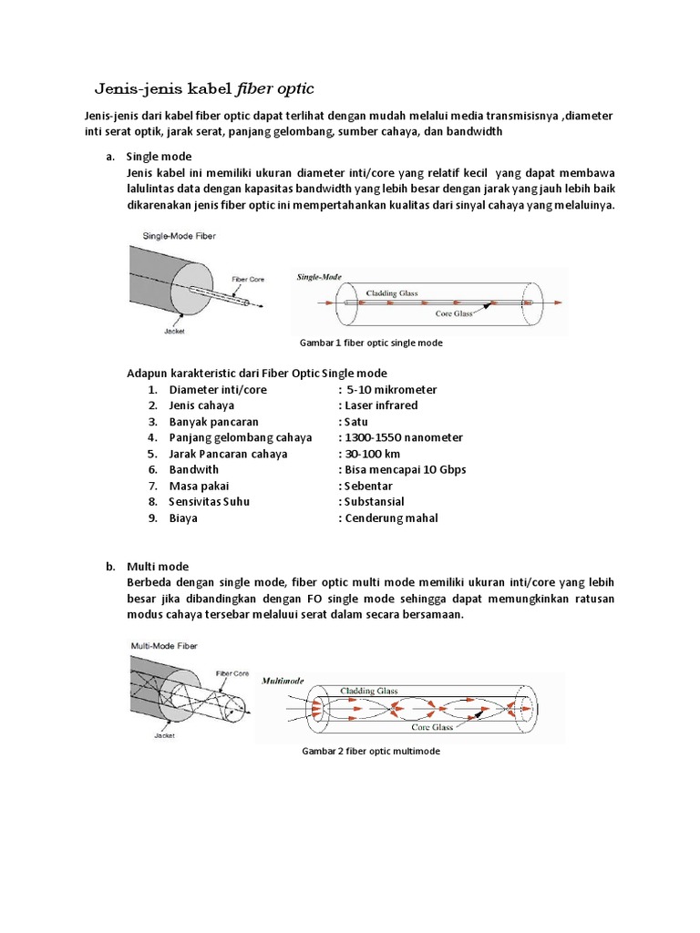 Jenis-Jenis Fiber Optik | PDF
