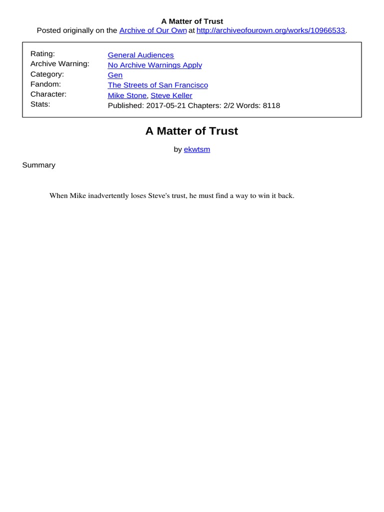 A Matter of Trust | PDF