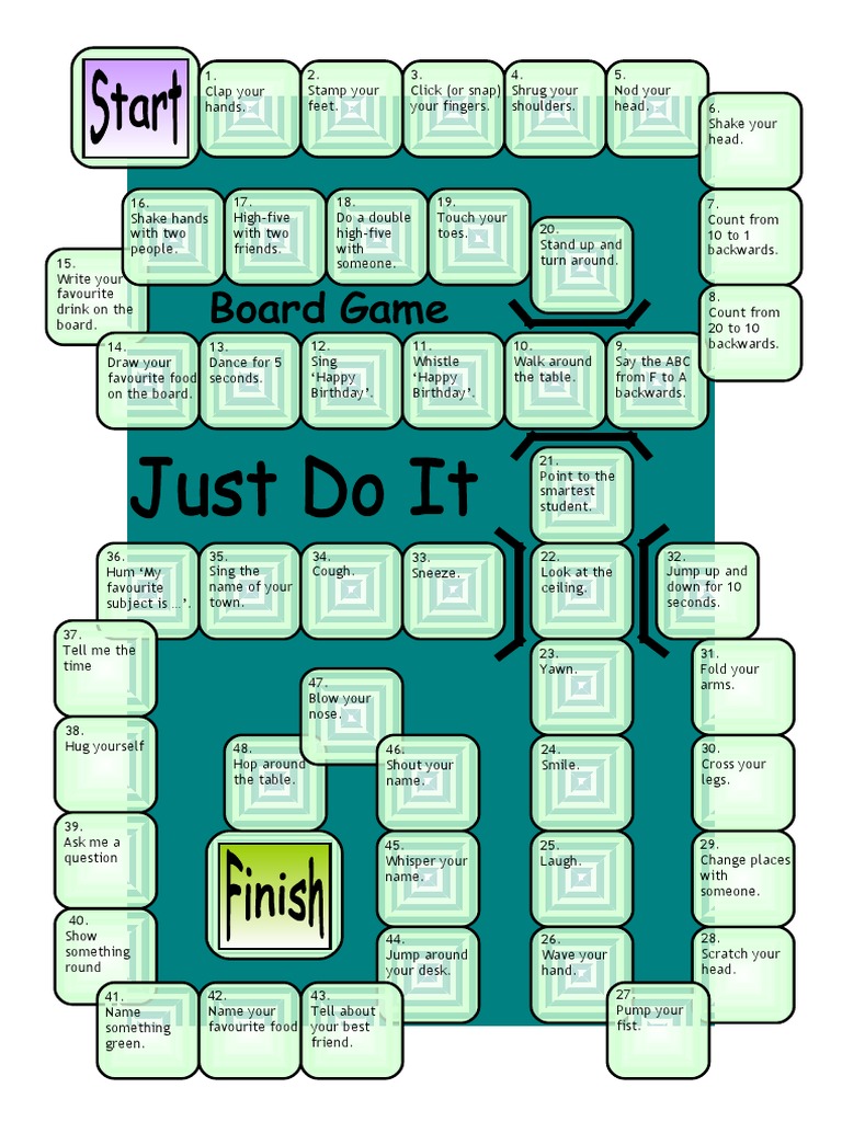 Board Game Just Do It Fun Activities Games - 986 | PDF