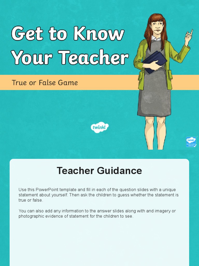 Get To Know Your Teacher True or False Powerpoint Game Ver 3 | PDF ...