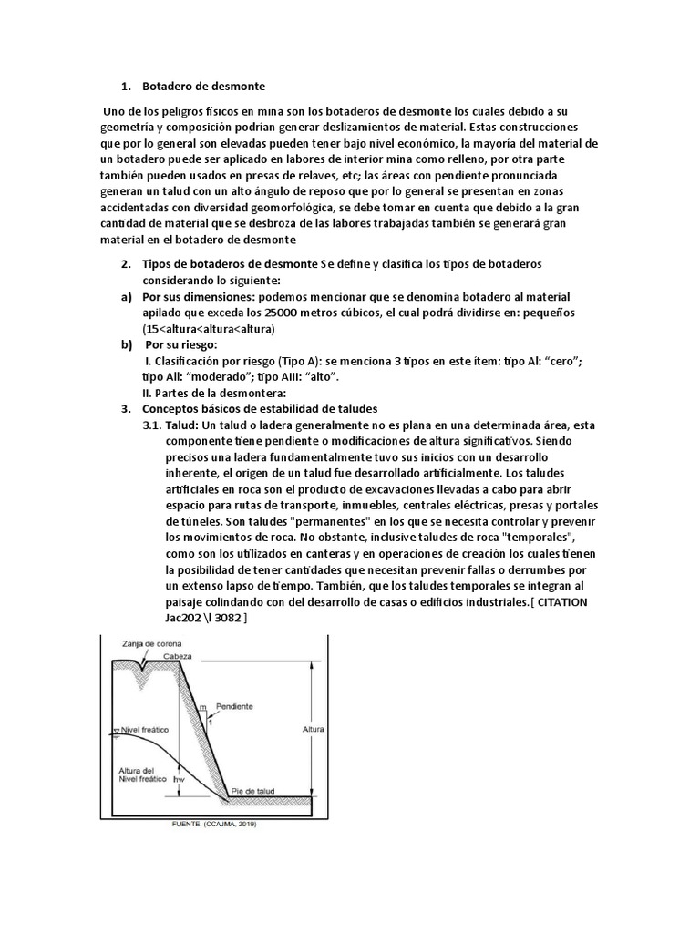 Botadero de Desmonte | PDF | Minería | Sustancias químicas