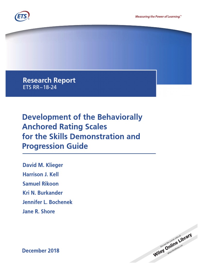 Development of The Behaviorally Anchored Rating Scales For The Skills ...