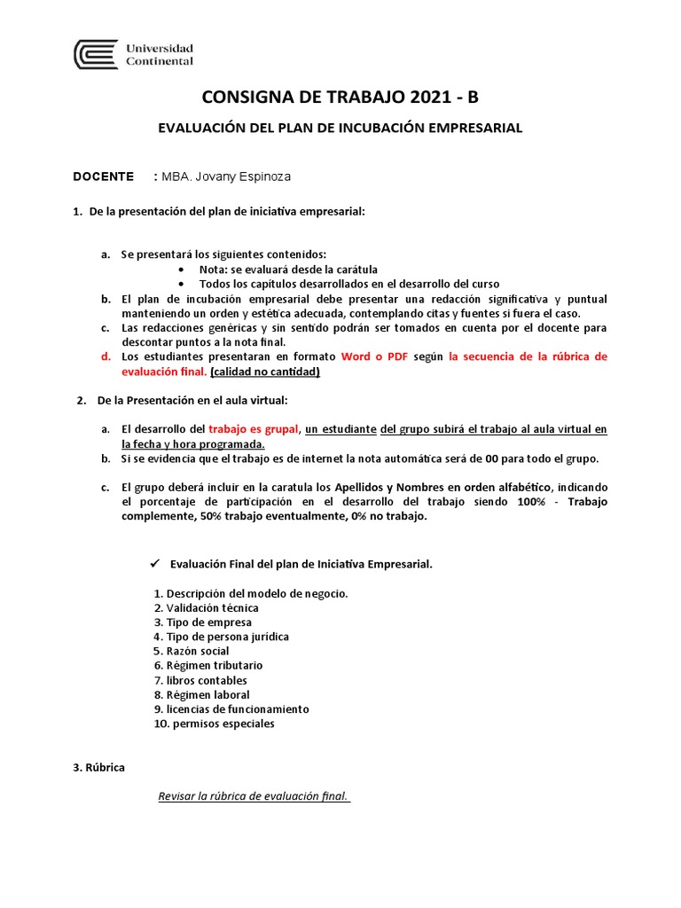 Consigna de Evaluación Final 2021-20 | PDF | Negocios