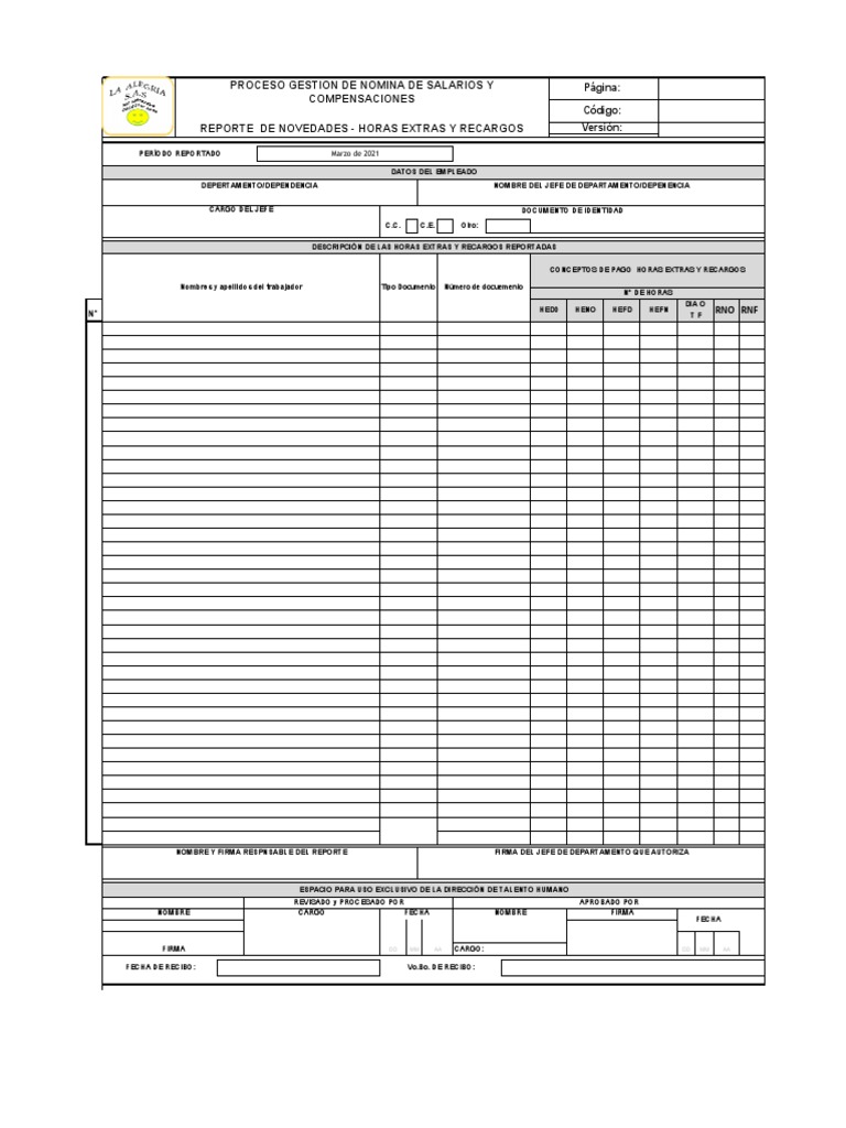 Formato Reporte de Novedades | PDF