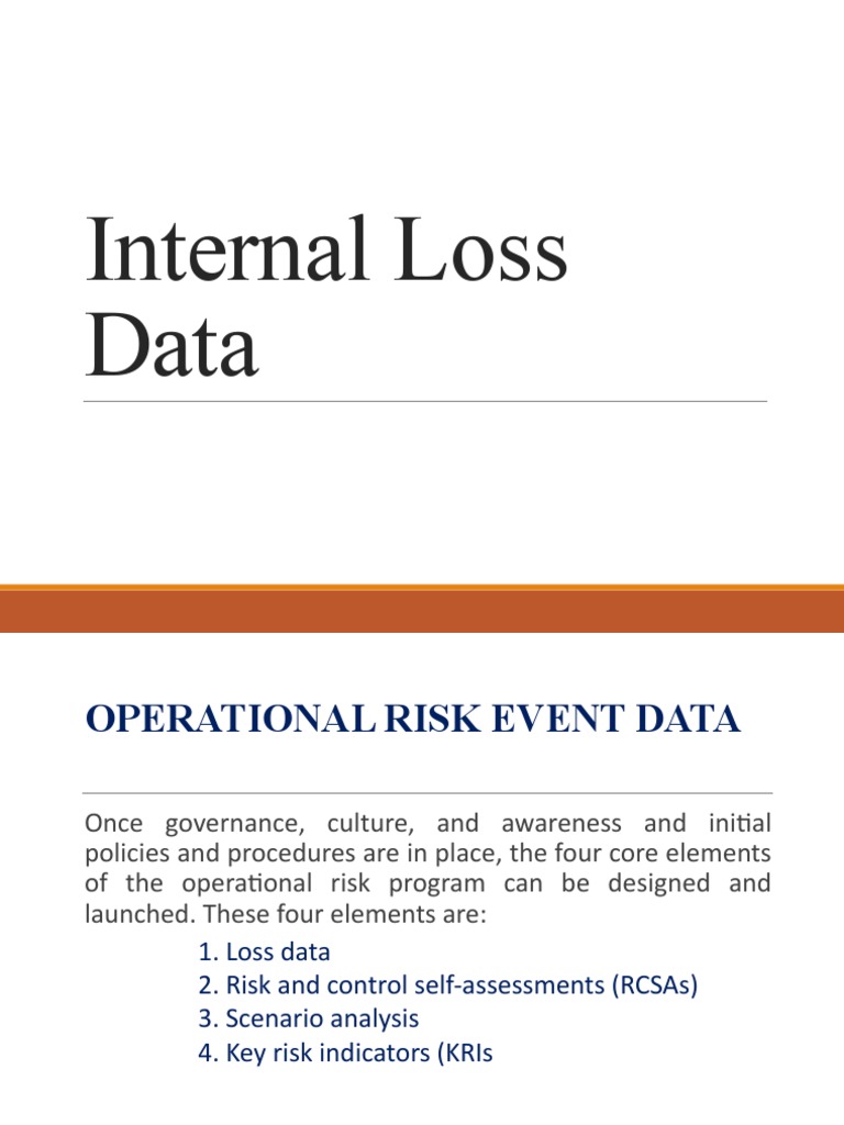 Chapter Four - Internal Loss Data | PDF | Operational Risk | Risk
