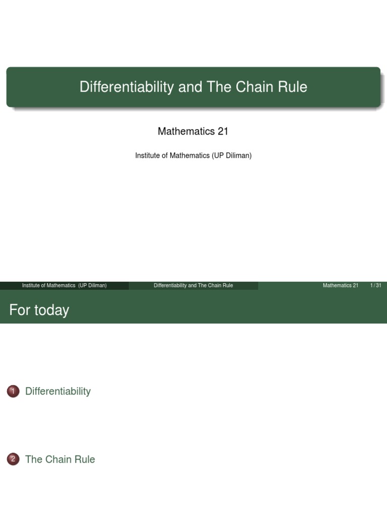 Lec 2.2 Differentiability and The Chain Rule | PDF | Derivative | Tangent