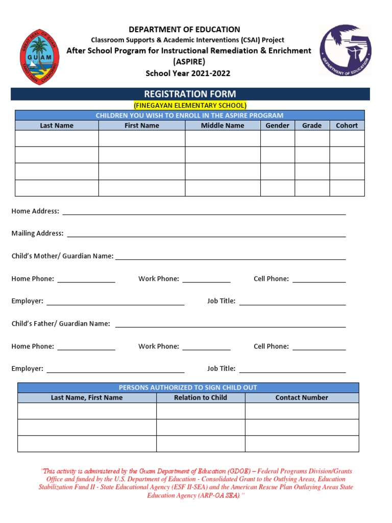 Aspire Registration Form 10 | PDF | Health Sciences | Health Care