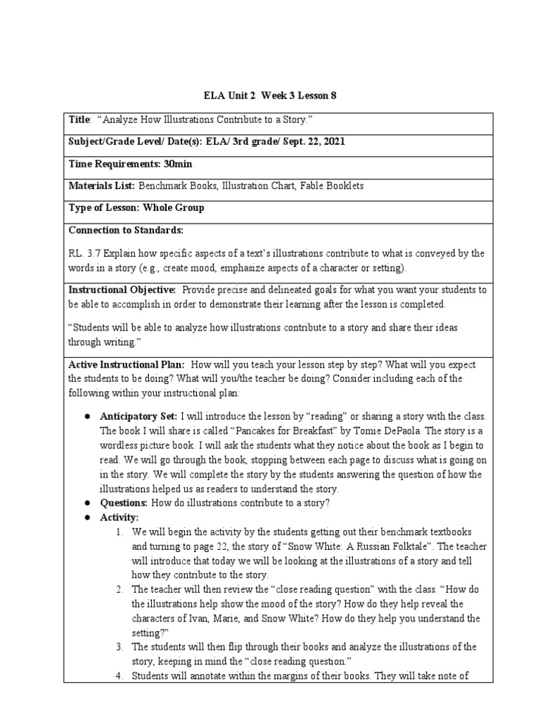 Ela Unit 2 Week 3 Lesson 8 | PDF | Books | Education Theory