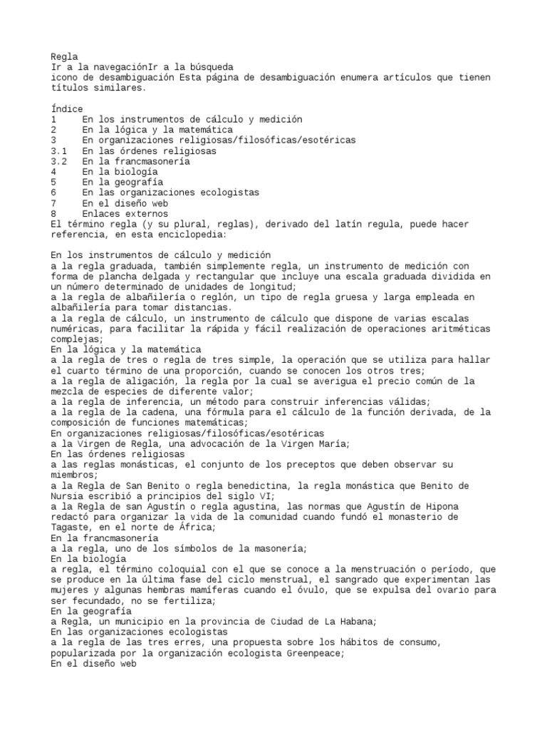 REGLA | PDF | Matemáticas | Wikipedia