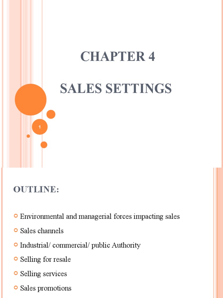 MRK 400 - Chp. 4 - Sales Settings | PDF | Sales | Retail