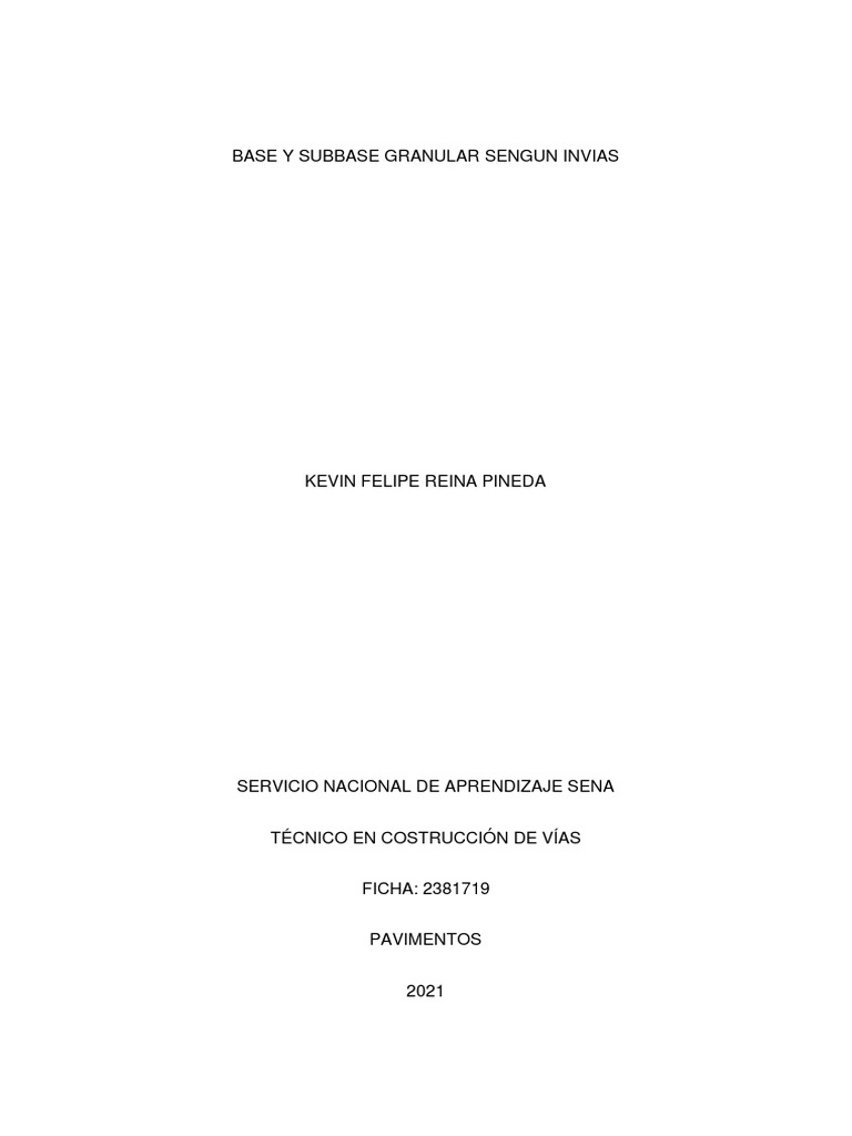 Base y Sub Base Invias | PDF