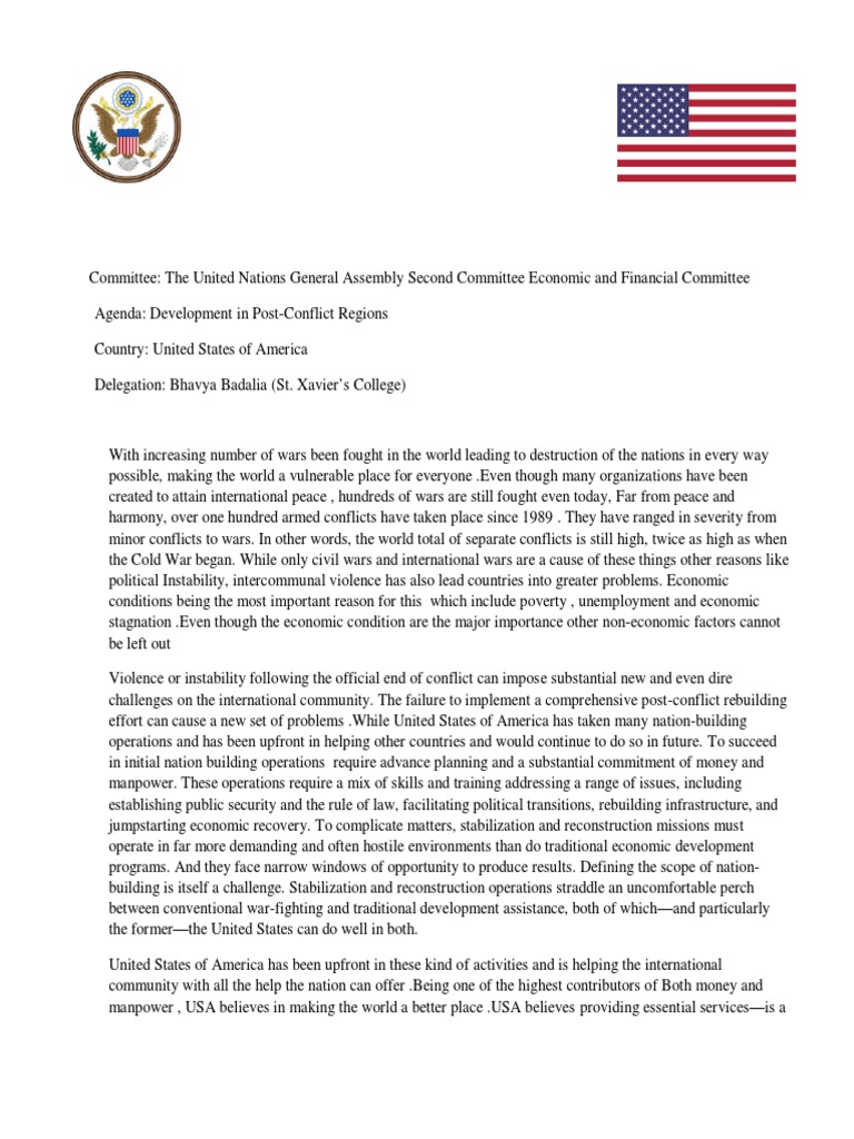 Position Paper USA by Ecofin | PDF | Failed State | International Relations