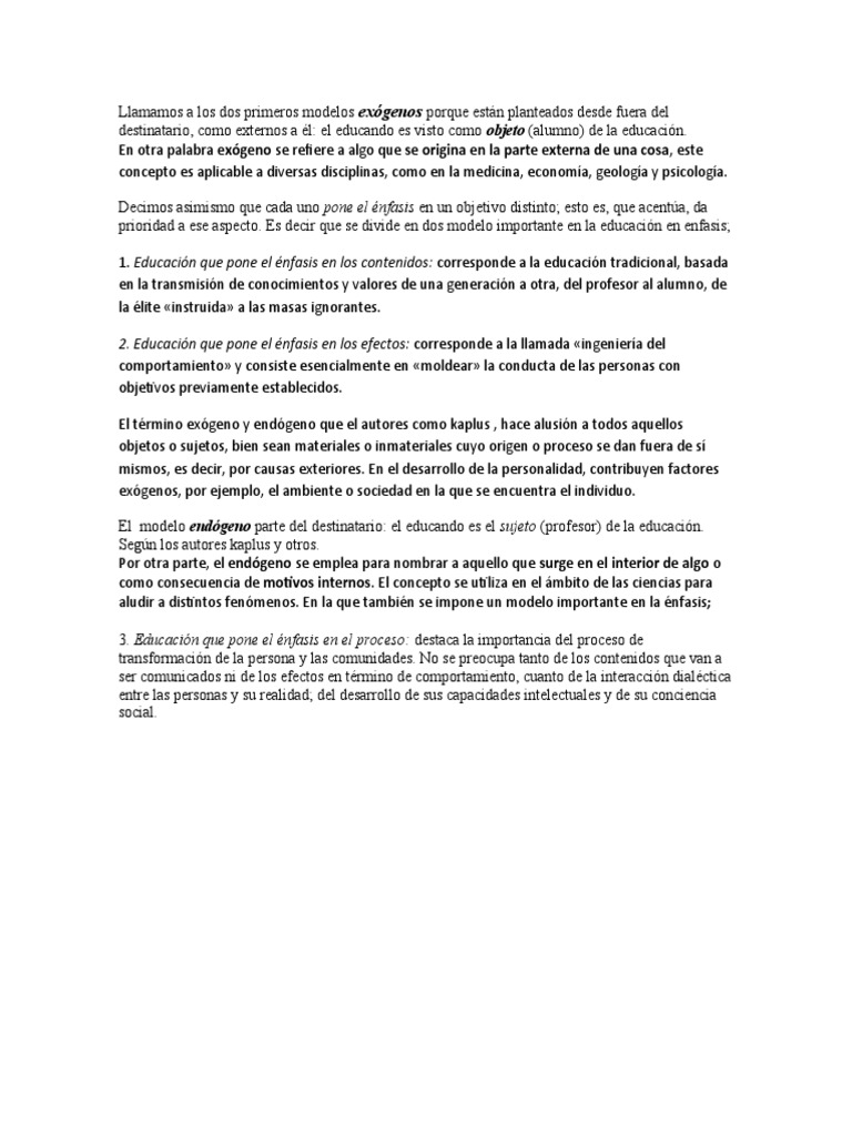 Exogeno y Endogeno | PDF