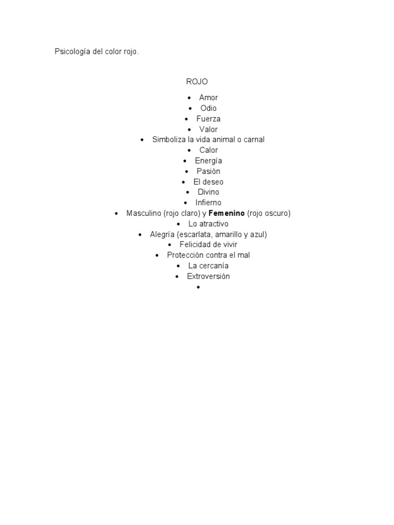 Psicología Del Color Rojo | PDF