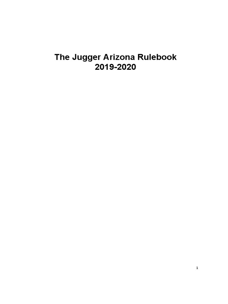 Jugger Arizona Rulebook 2019-2020 | PDF | Referee | Team Sports