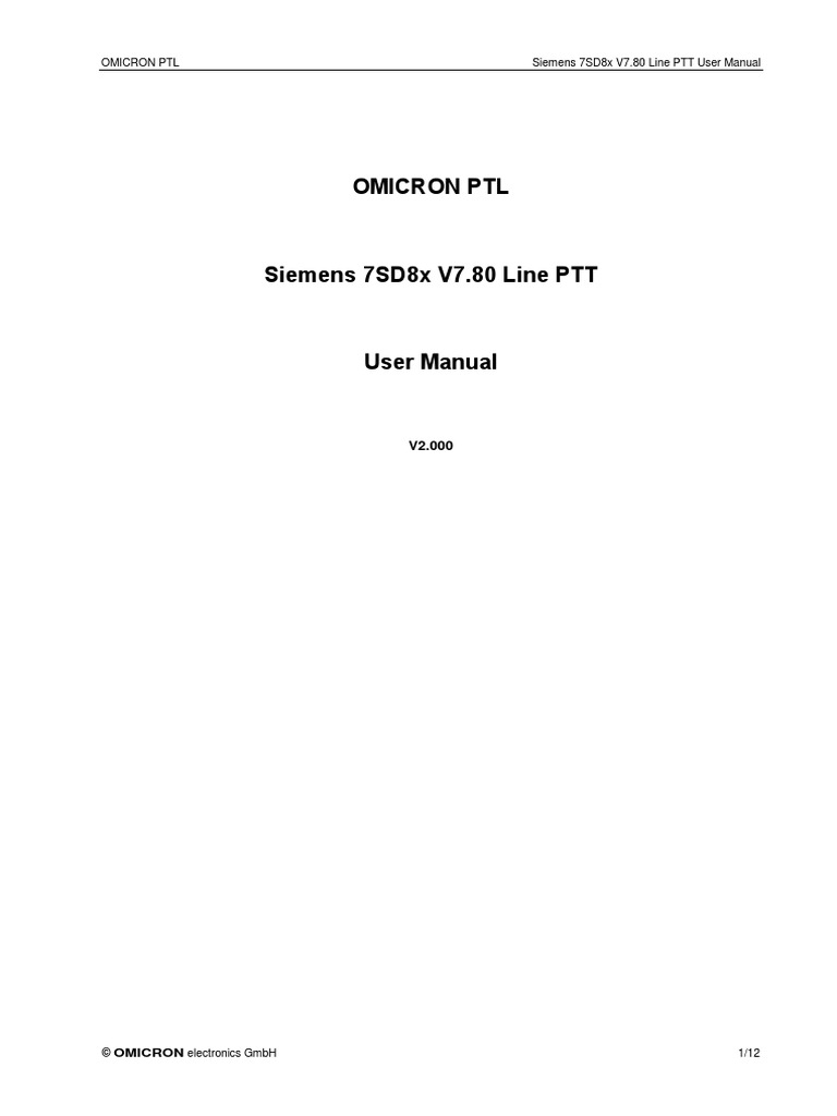Siemens 7SD8x V7.80 Line PTT User Manual ENU | PDF | Electrical ...