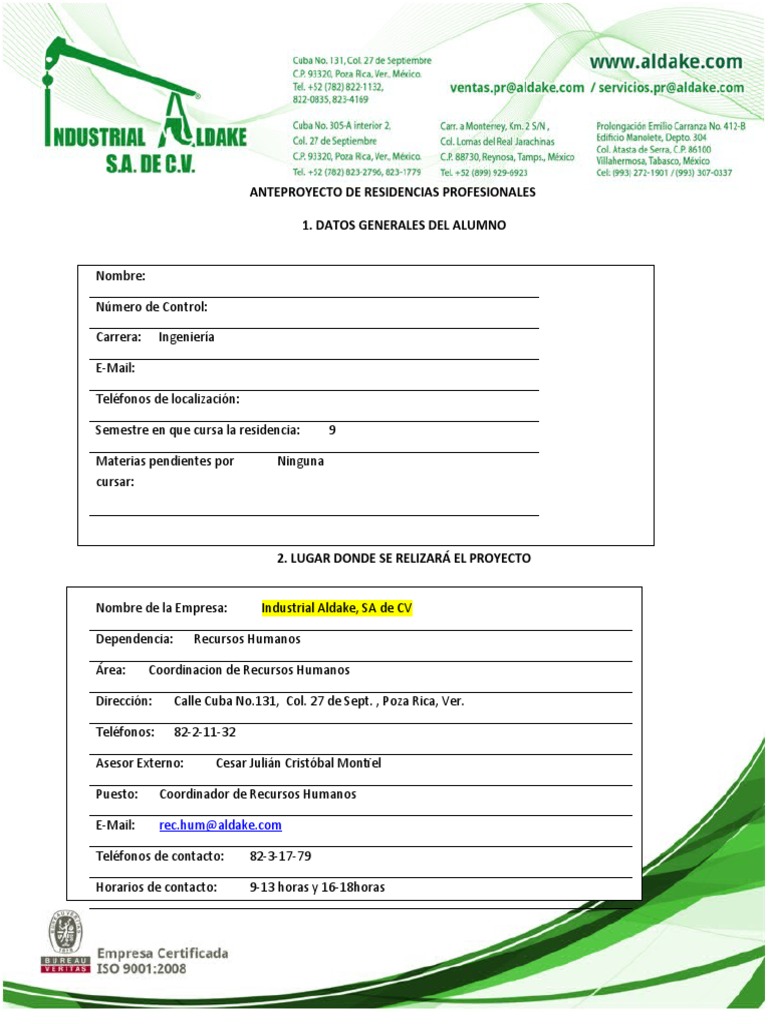 Anteproyecto ITPR - RH | PDF