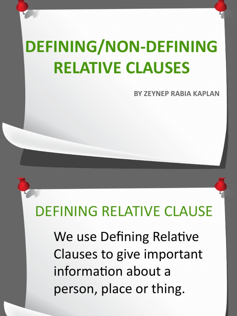 Defining vs Non-Defining Clauses Explained | PDF | Language Arts ...