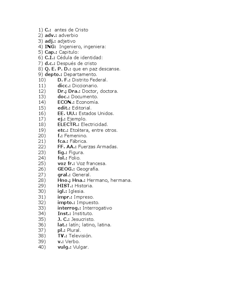 40 Abreviaturas | PDF