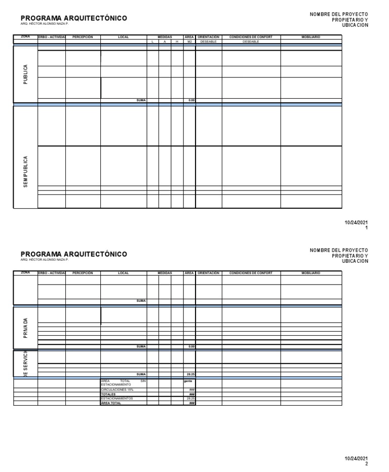 Programa Arquitectonico | PDF