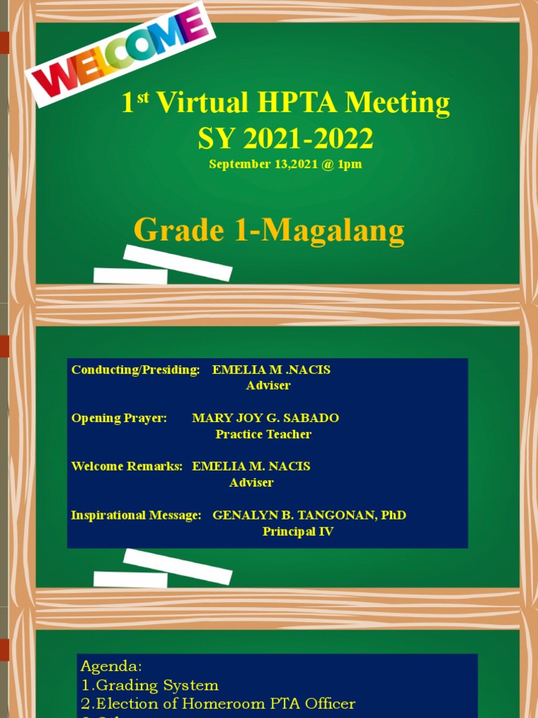 1st Virtual HPTA Meeting Summary | PDF | Career & Growth