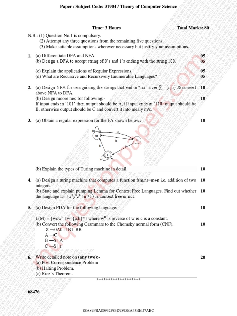 TE-Comps SEM5 TCS-CBCGS MAY19 | PDF | Computer Programming | Syntax (Logic)