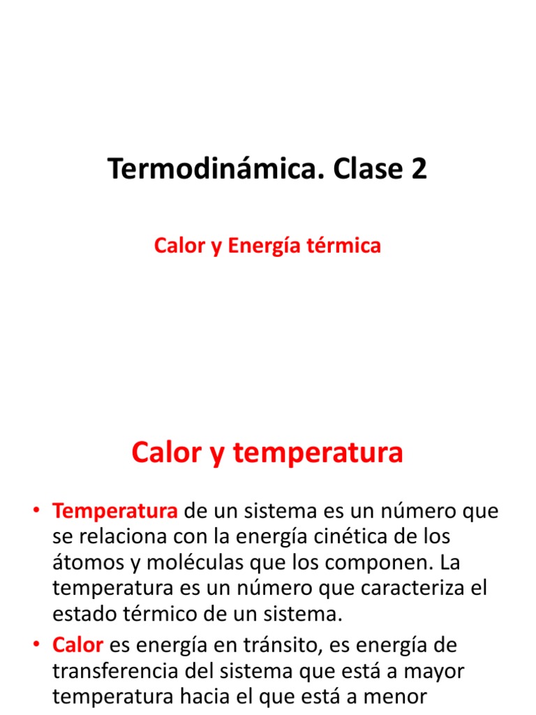Calor y Energía Térmica en Termodinámica | PDF | Calor | Temperatura
